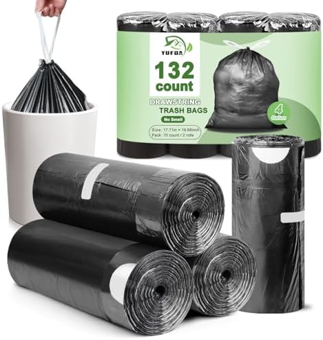 Amazon.com: WAIKAS 4 Gallon Trash Bag, Pack of 100, Multipurpose Small ...