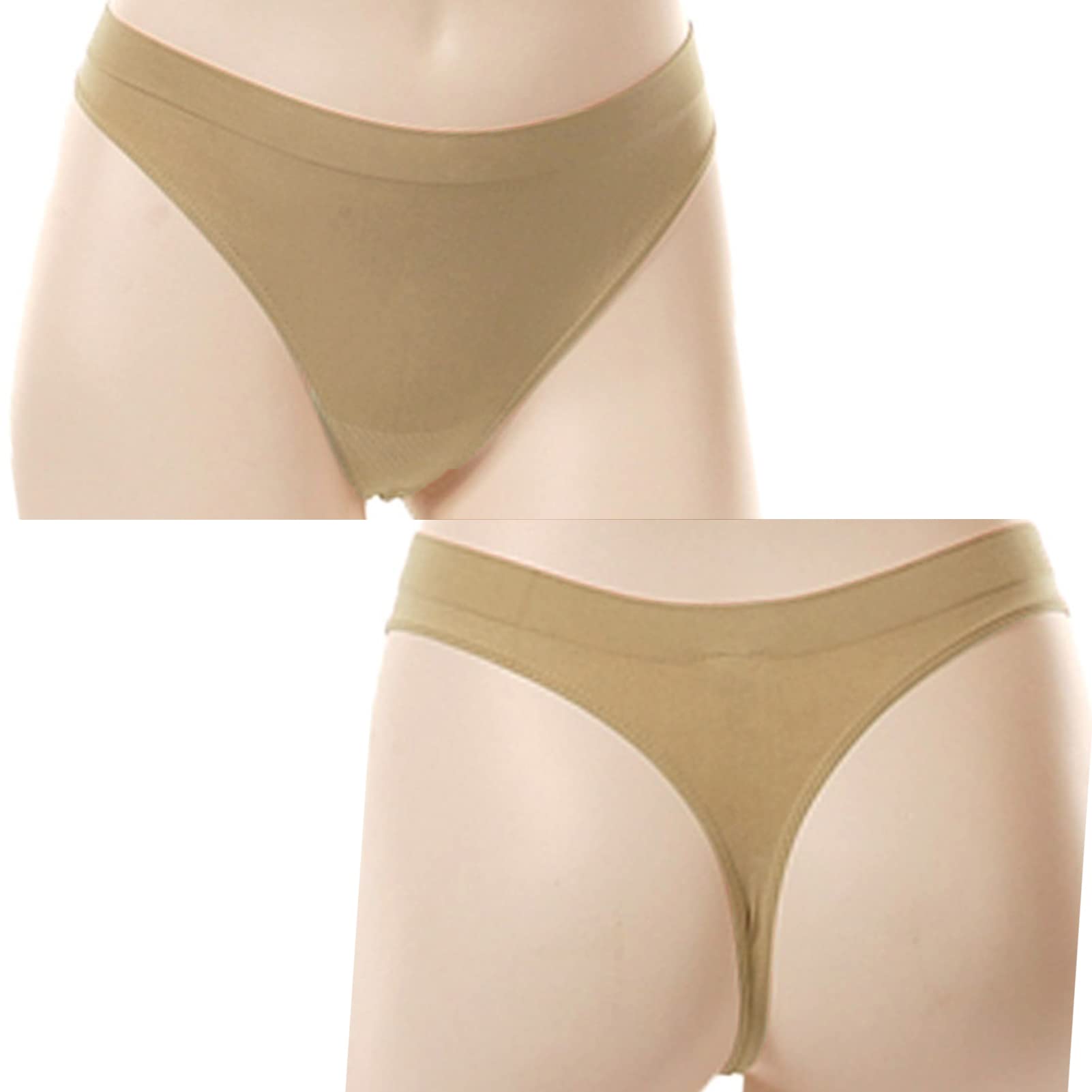 Snapklik.com : DANCEYOU Professional Ballet Dance Thong Briefs Seamless No Show Nude Underwear 2 ...