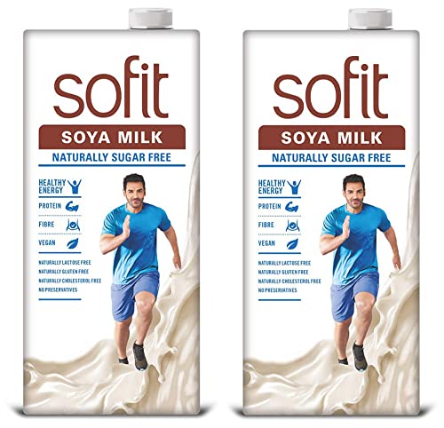 Sofit SOYA Milk Sugar Free, 1 LTR (Pack of 2) + Sofit SOYA Milk Sugar ...