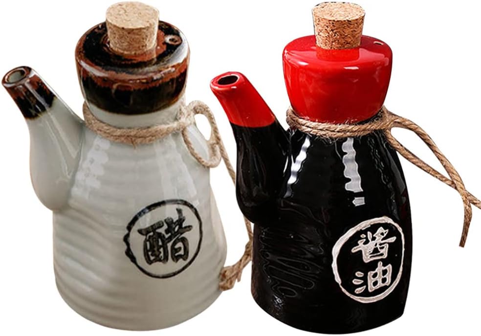 Amazon.com: Luxshiny 2Pcs Japanese Soy Sauce and Vinegar Dispenser ...