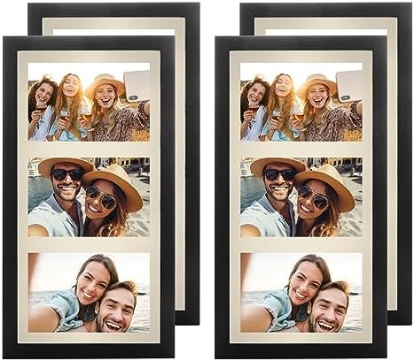 JMIATRY 4 Pcs Multiple 3 Aperture Photo Frame, 6x4 Photo Frames, Wall ...