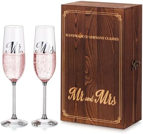 Personalised Champagne Glasses Wedding Gifts - Set of 2 Mr and Mrs ...