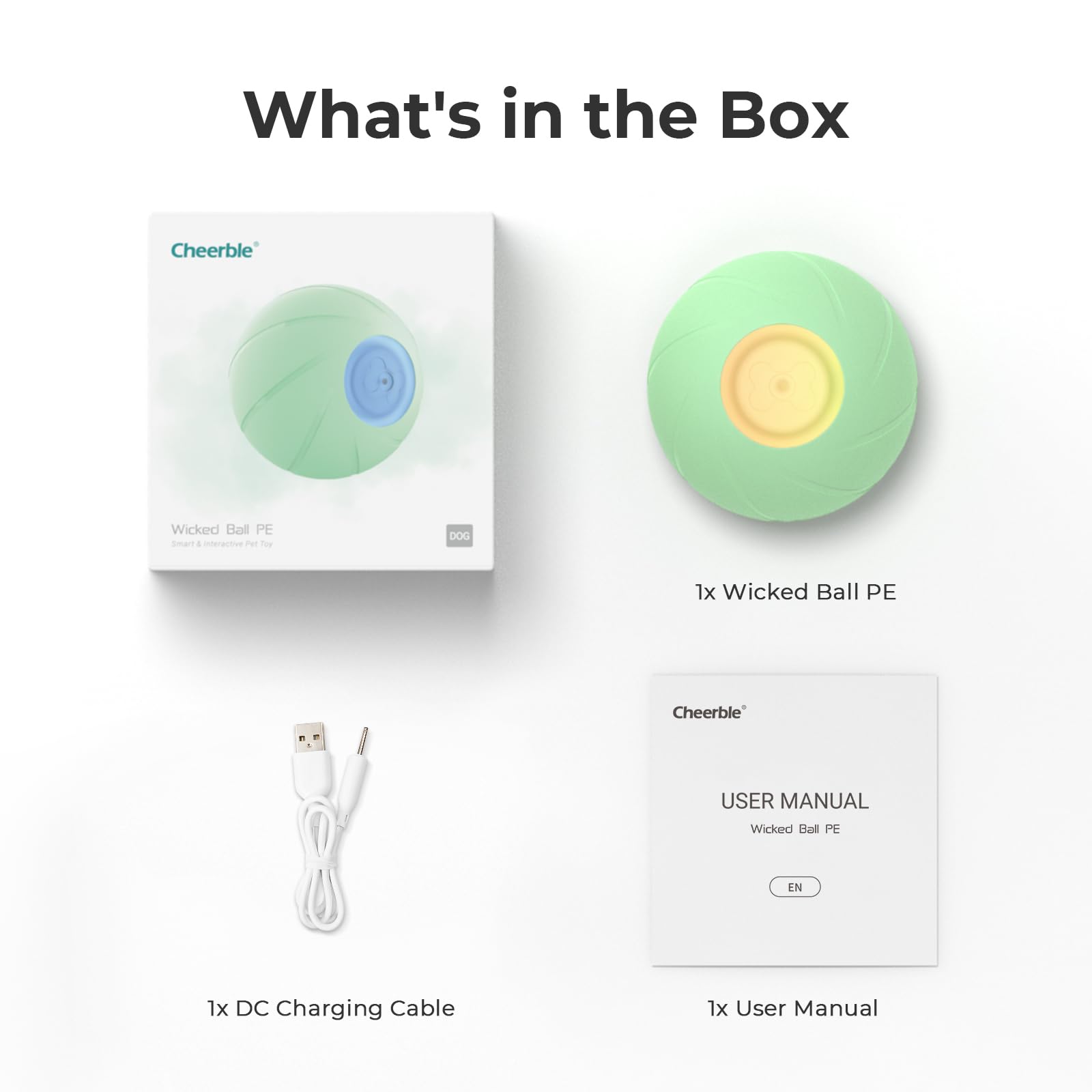 [3 Interactive Modes] Cheerble Intelligent Interactive Dog Toy Ball with LED Lights, Wicked Ball ...