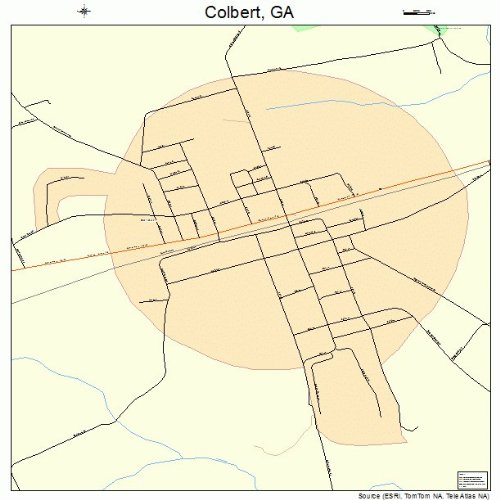 Large Street & Road Map of Colbert, Georgia GA - Printed poster size ...