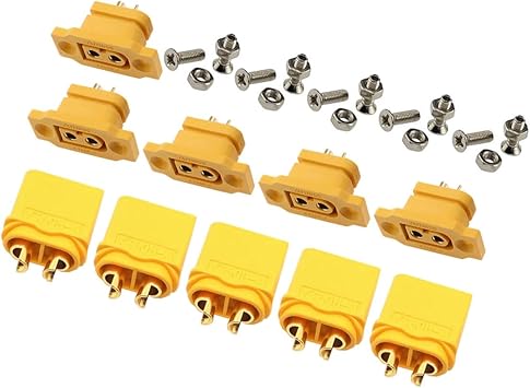 Amazon.com: JINOARC 10Pcs XT60E-F Female Plug Panel Mount XT60 XT-60 ...