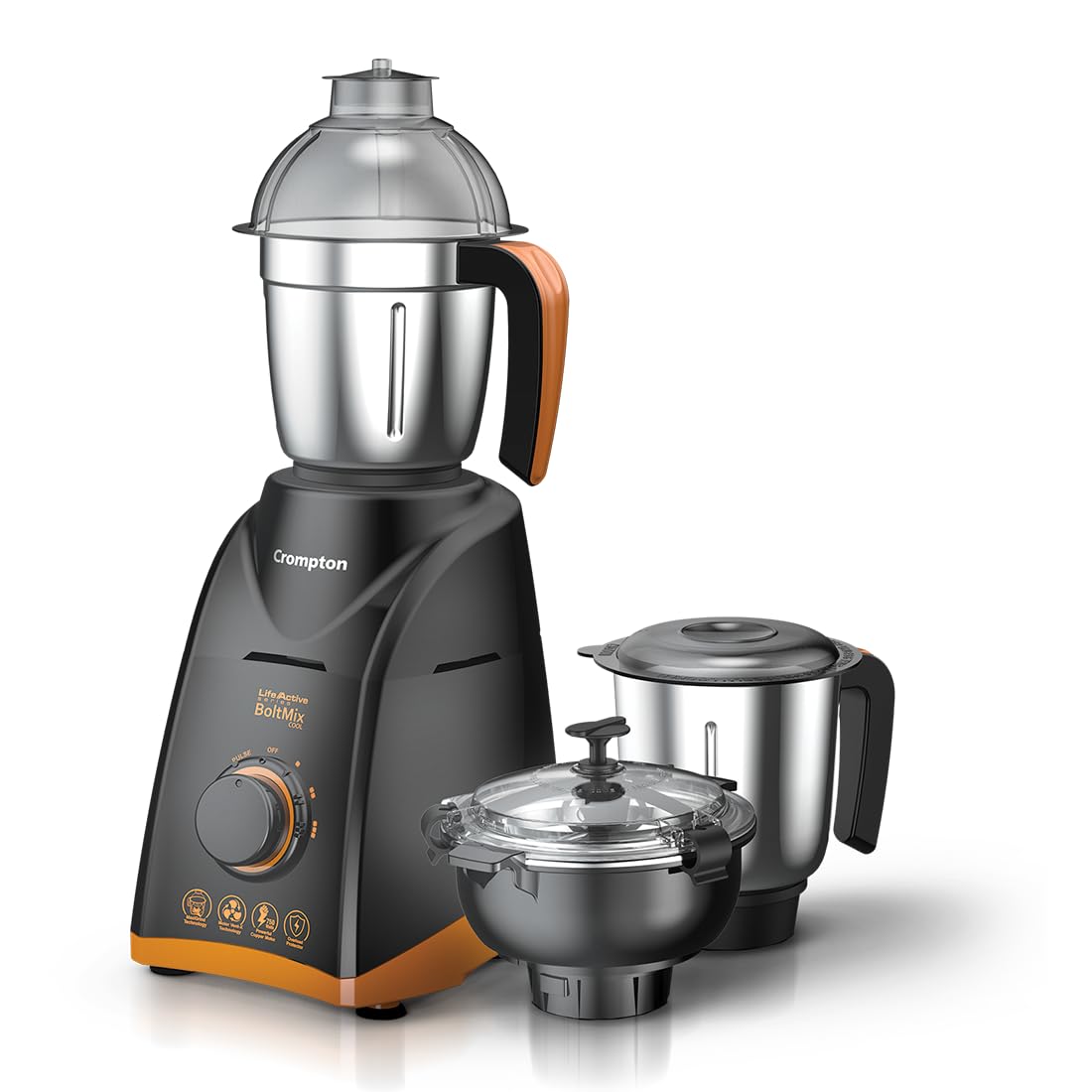 Buy Crompton Boltmix Cool 750 W Mixer grinder with 3 Jars (3 stainless ...