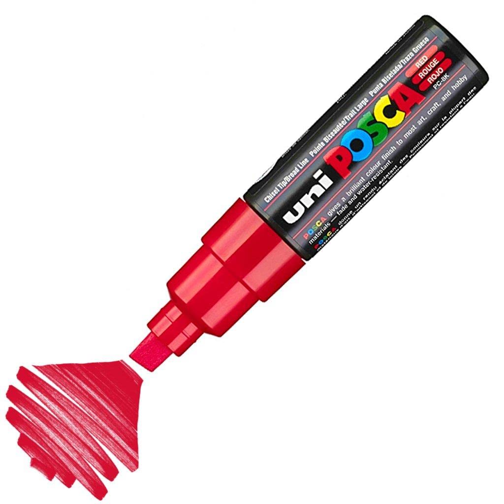 Snapklik.com : Uni Posca Marker PC-8K Paint Glass Pen Broad Chisel Tip ...