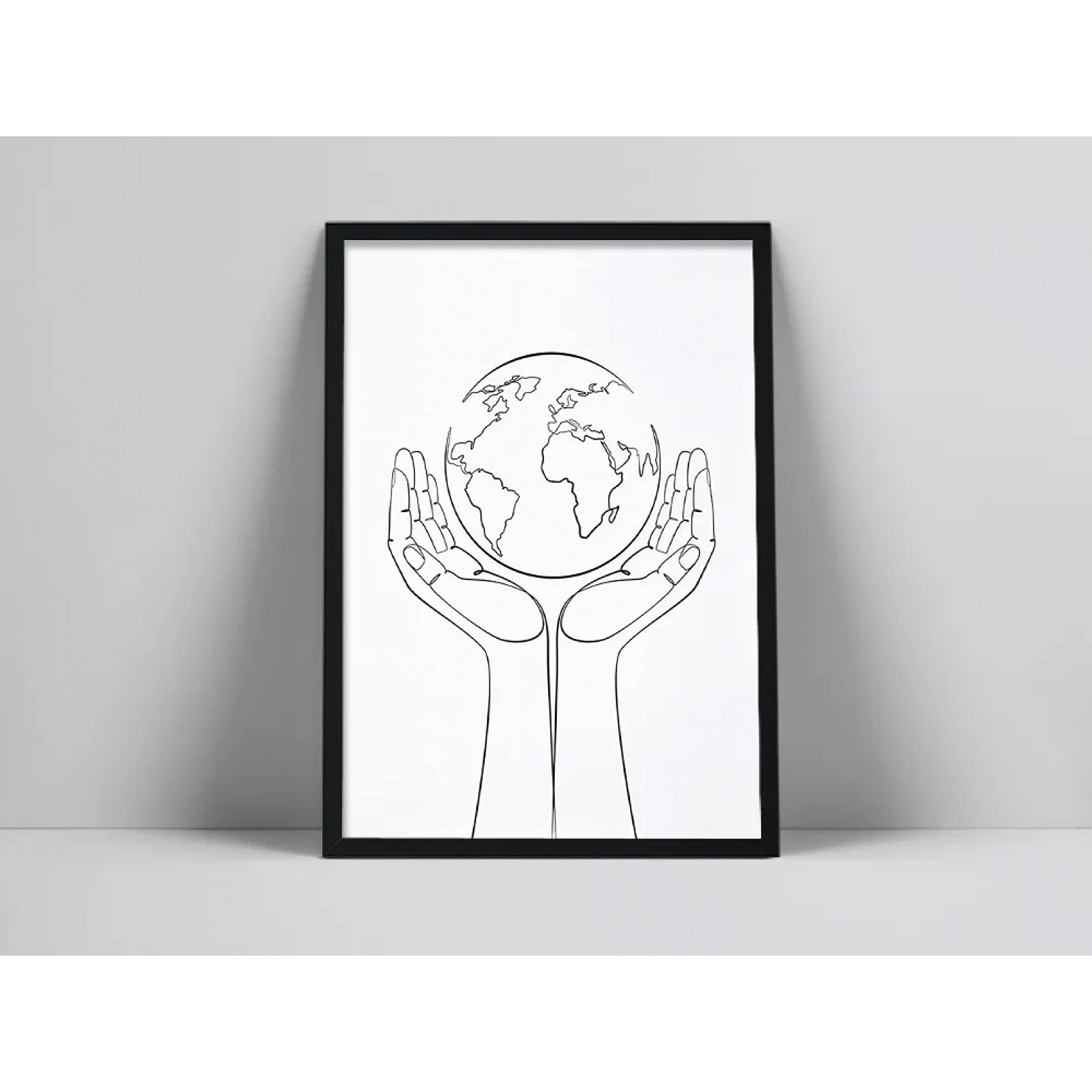 Hands Holding Earth Drawing