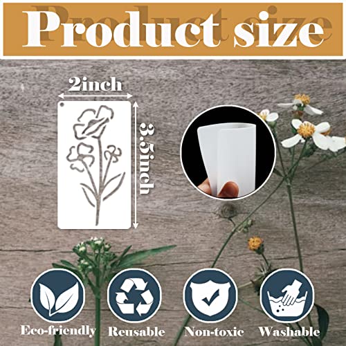 Snapklik.com : Botanical Flower Stencils For Crafts Small Wildflower ...