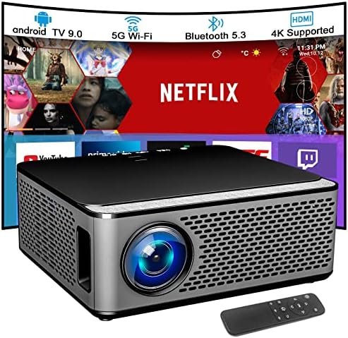 【Netflix support】Smart TV Projector for bedroom with WiFi and Bluetooth ...