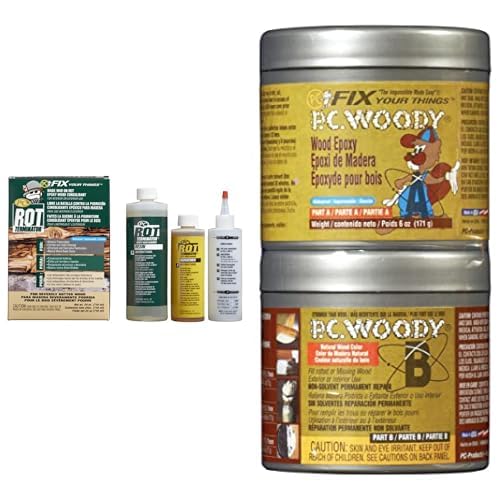 PC Products Wood Repair Bundle, PC-Rot Terminator Epoxy Wood Hardener ...