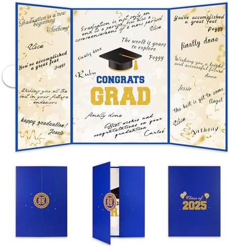 Amazon.com: GZDUCK 2025 Graduation Guest Book Alternative, Blue Sliver ...