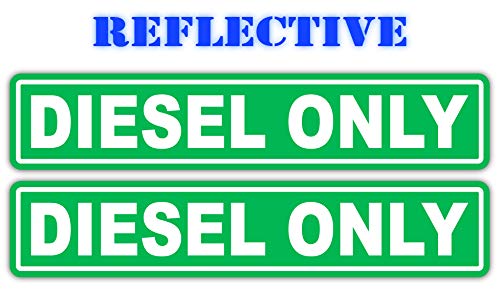 Amazon.com: Pair | Reflective Diesel Only Label Decal Vinyl Sticker ...