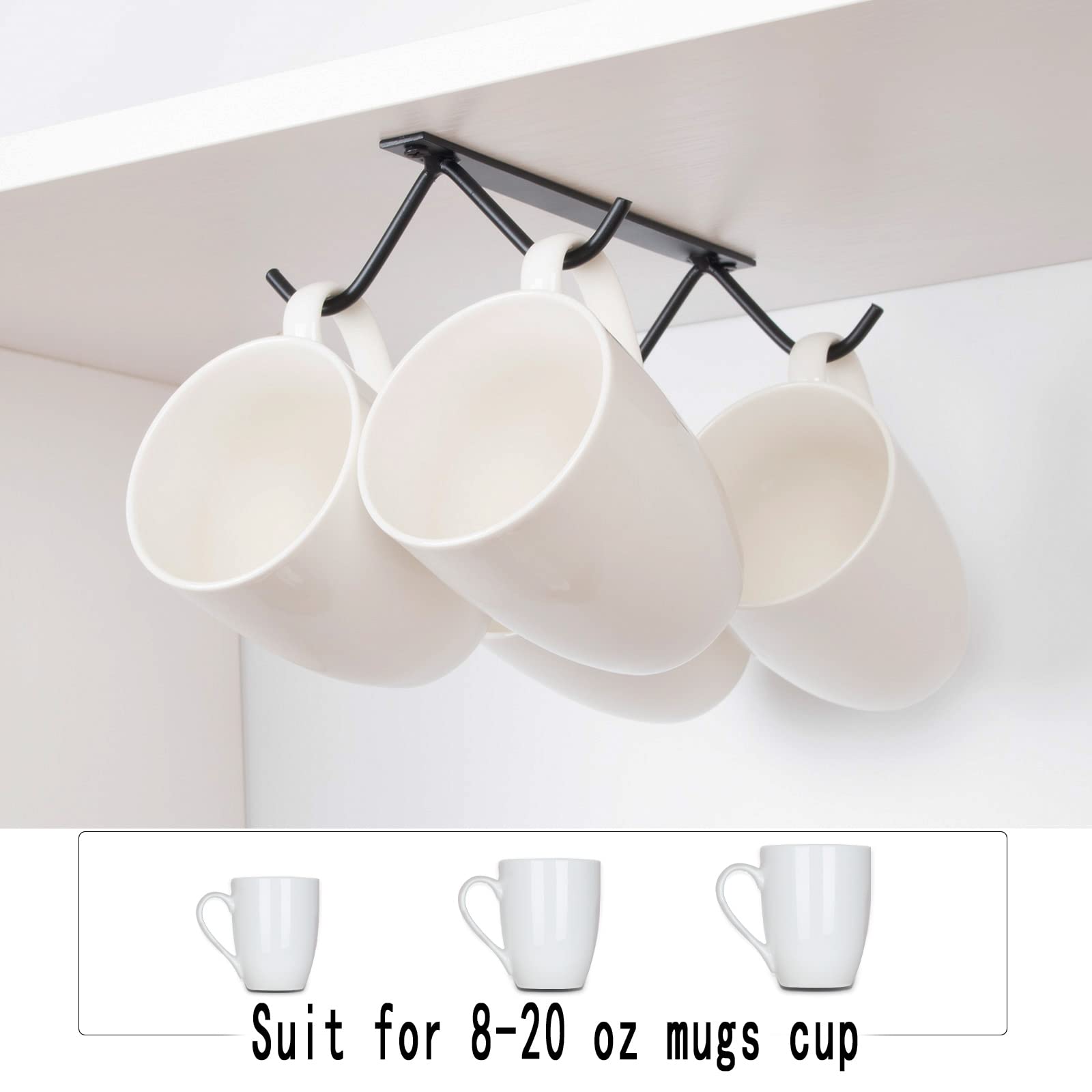 Snapklik.com : Cabinet Hook Mug Holder - Hanging Coffee Cup Rack For ...