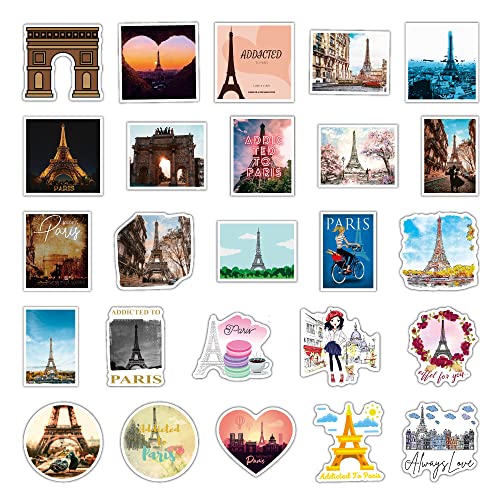 Paris Stickers for Laptop(50 PCS),Gift for Children Teens Adults Girl ...