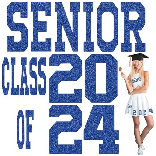Amazon.com: Yinkin Senior Class of 2024 Iron on Patches Glitter Senior ...