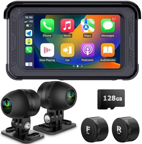 Amazon.com: Motorcycle DVR Dash Cam with Wireless Apple Carplay ...