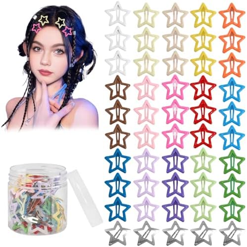 Amazon.com : 20 PCS 1.22 inches Star Hair Clips Snap Star Hair ...