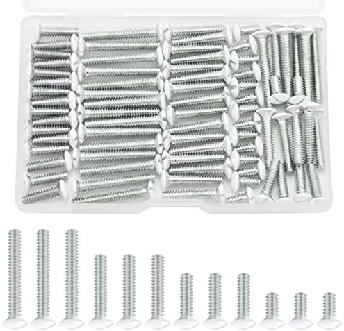 100 Packs Wall Plate Screws, Taezn Outlet Cover Screws 4 Length Sizes 6 ...