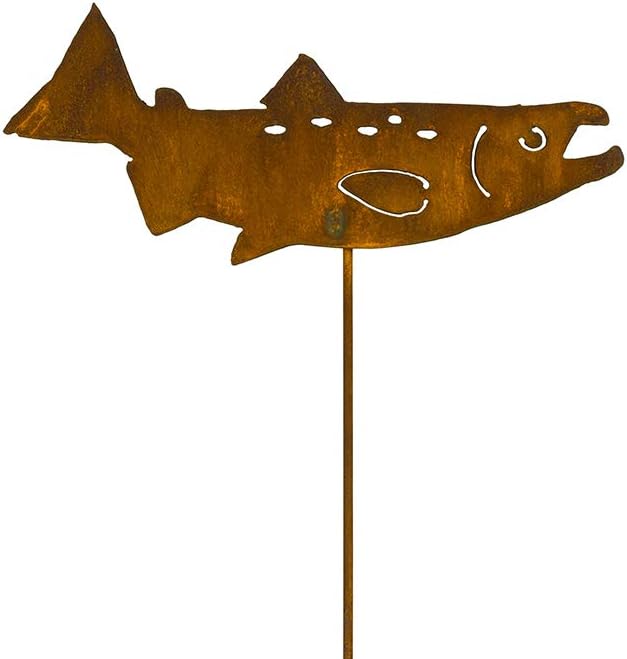 Buy Large Fish Garden Art, Set of 4 Fish, Salmon & Trout Metal Garden ...