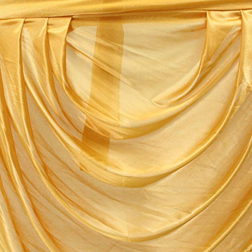 Trimming Shop Curtain Swag Gold Ice Silk Detachable Swag For Curtains 3 ...