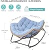 SWITTE Outdoor Rocking Egg Chair, Indoor Papasan, Rattan Wicker Lounge ...
