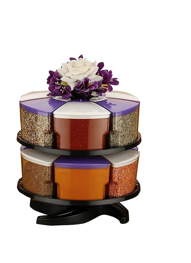 Buy Hometrix Multipurpose Revolving Plastic Spice Rack Masala Organiser ...