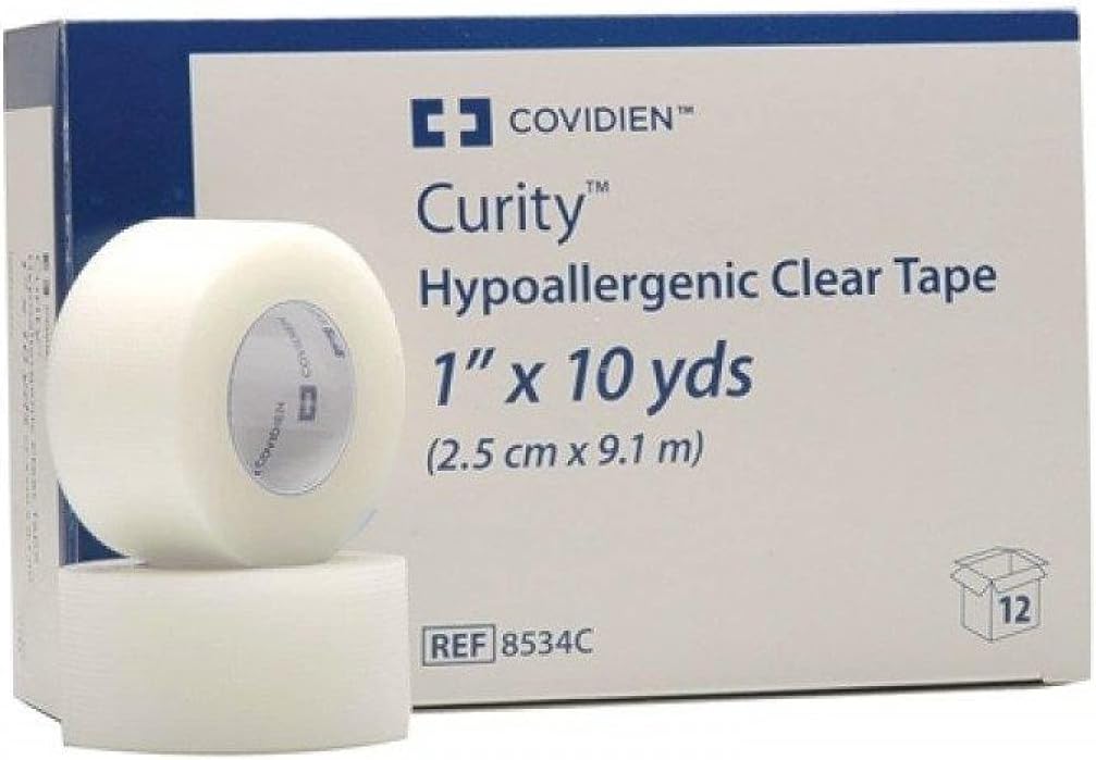 Amazon.com: Curity Hypoallergenic Clear Tape - 1" x 10 Yards - Box of ...