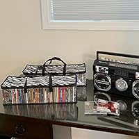 Amazon.com: Evelots CD Storage Bag-Clear-Sturdy-Handles-Hold 96 CD's ...