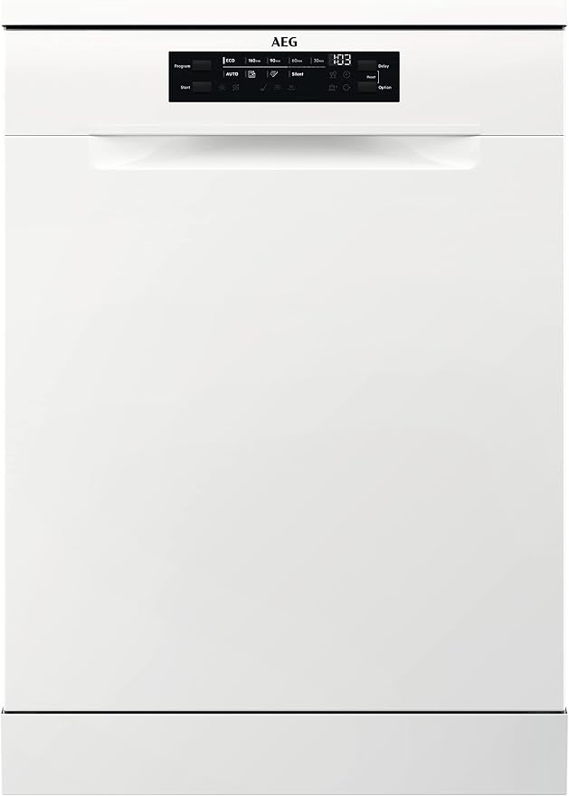 AEG 7000 Series Freestanding Dishwasher, FFB73727PW, GlassCare ...