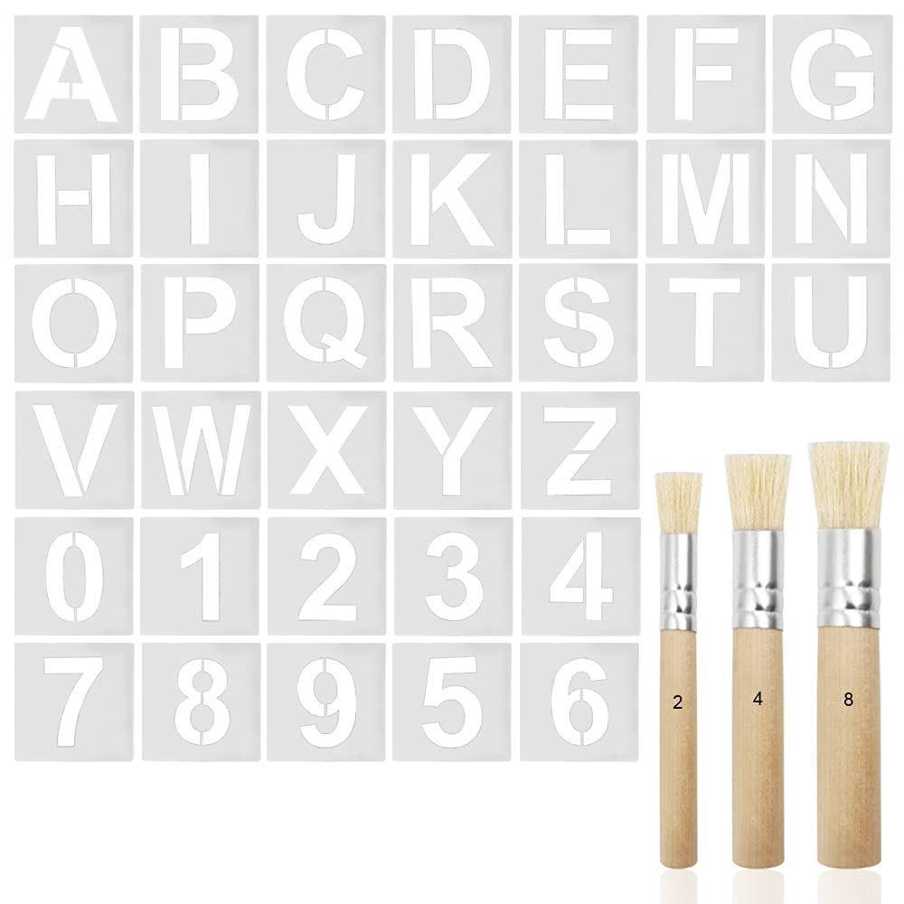 Buy DanziX Letter Stencils and Numbers, 36 Pcs Alphabets and Numbers ...