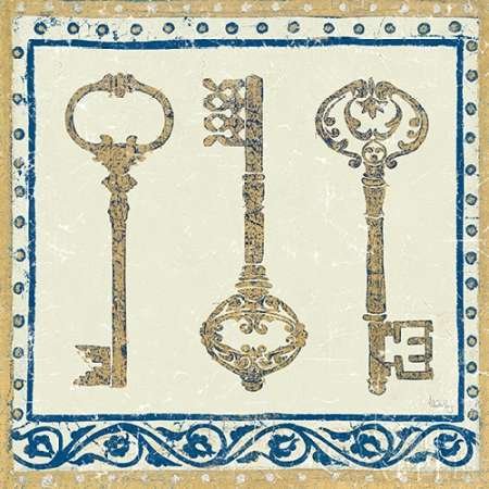 Karmakara Regal Keys Indigo and Cream by Designs, Meloushka - Fine Art ...