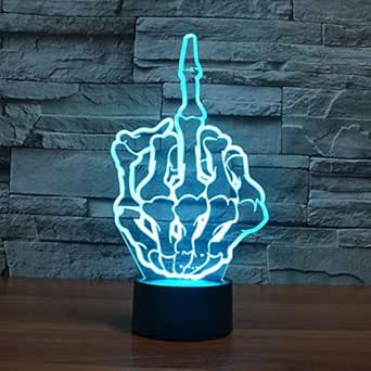 SUPERIORVZND 3D Middle Finger Night Light Remote Control Power Touch ...