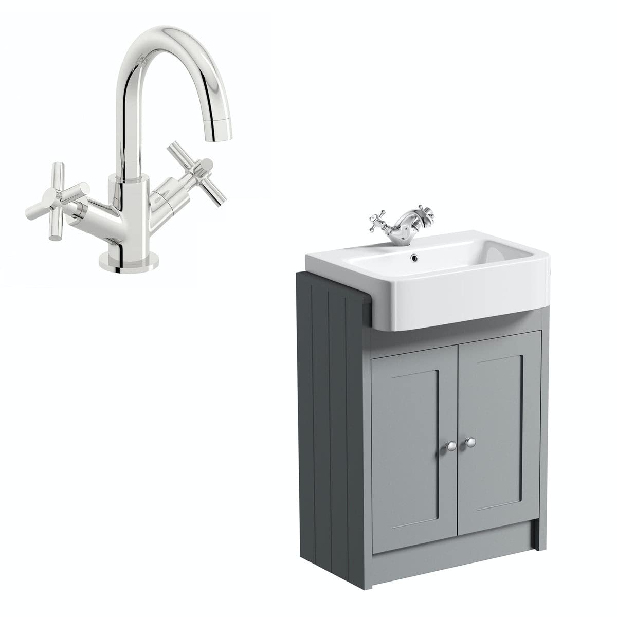 Buy The Bath Co. Dulwich stone grey floorstanding vanity unit and ...