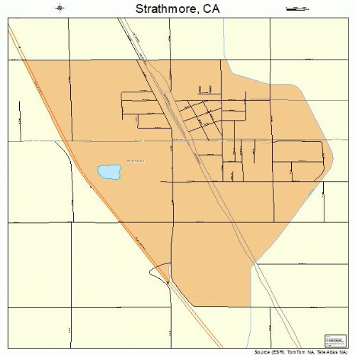 Amazon.com: Large Street & Road Map of Strathmore, California CA ...