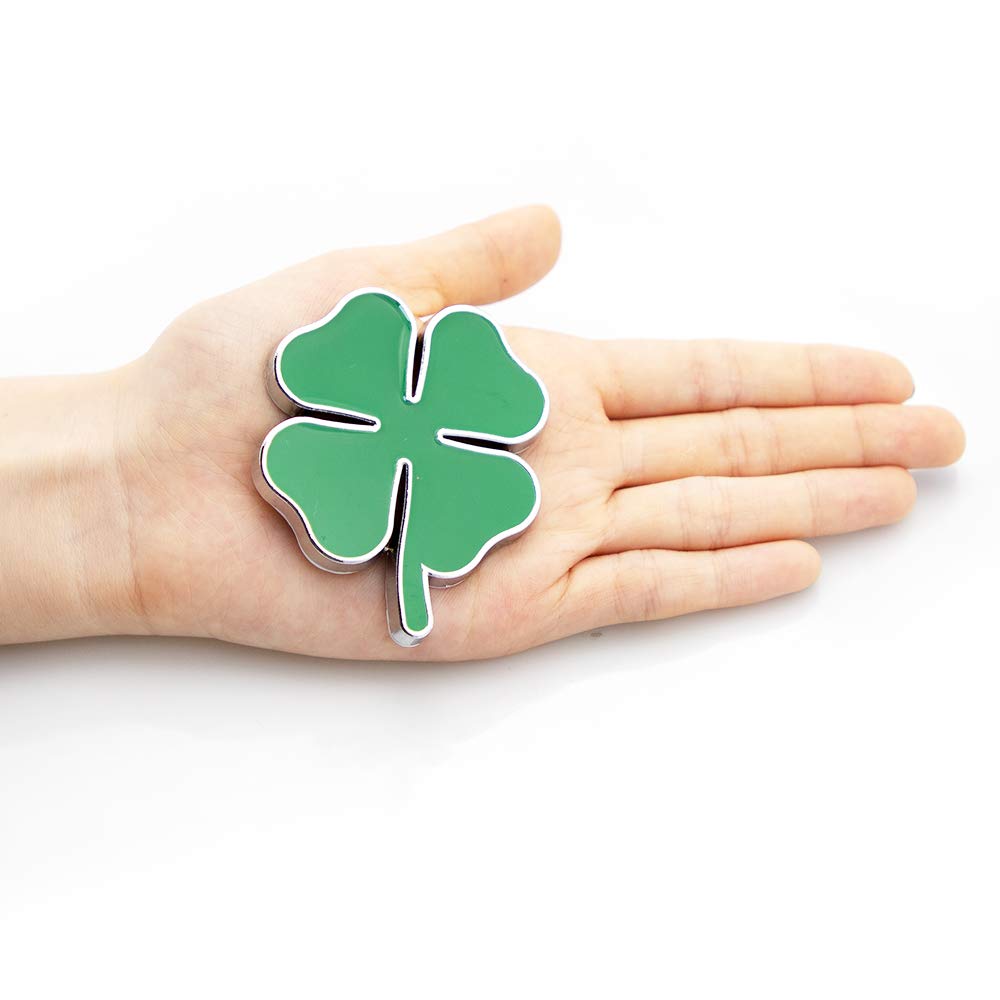 Snapklik.com : 2Pc 3D Four Leaf Clover/Lucky Clover Chrom Metal Car ...