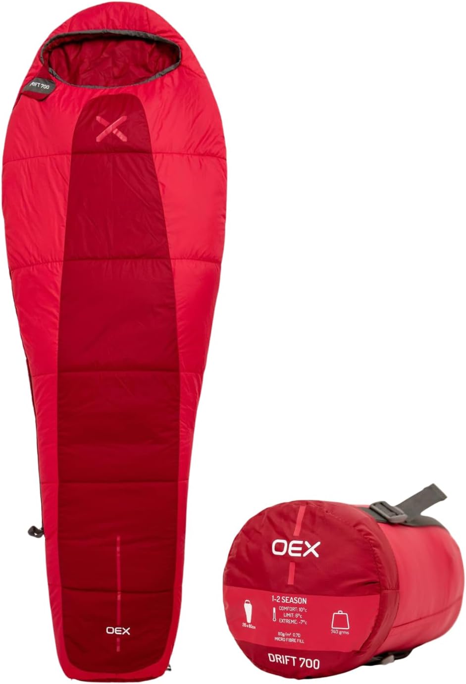 OEX Drift 700 Sleeping Bag for Adults, Teens, Kids, 1 Person, 1-2 ...