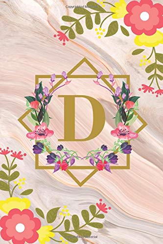 『D: Cute Initial Monogram Letter D College Ruled Notebook. Pretty ...