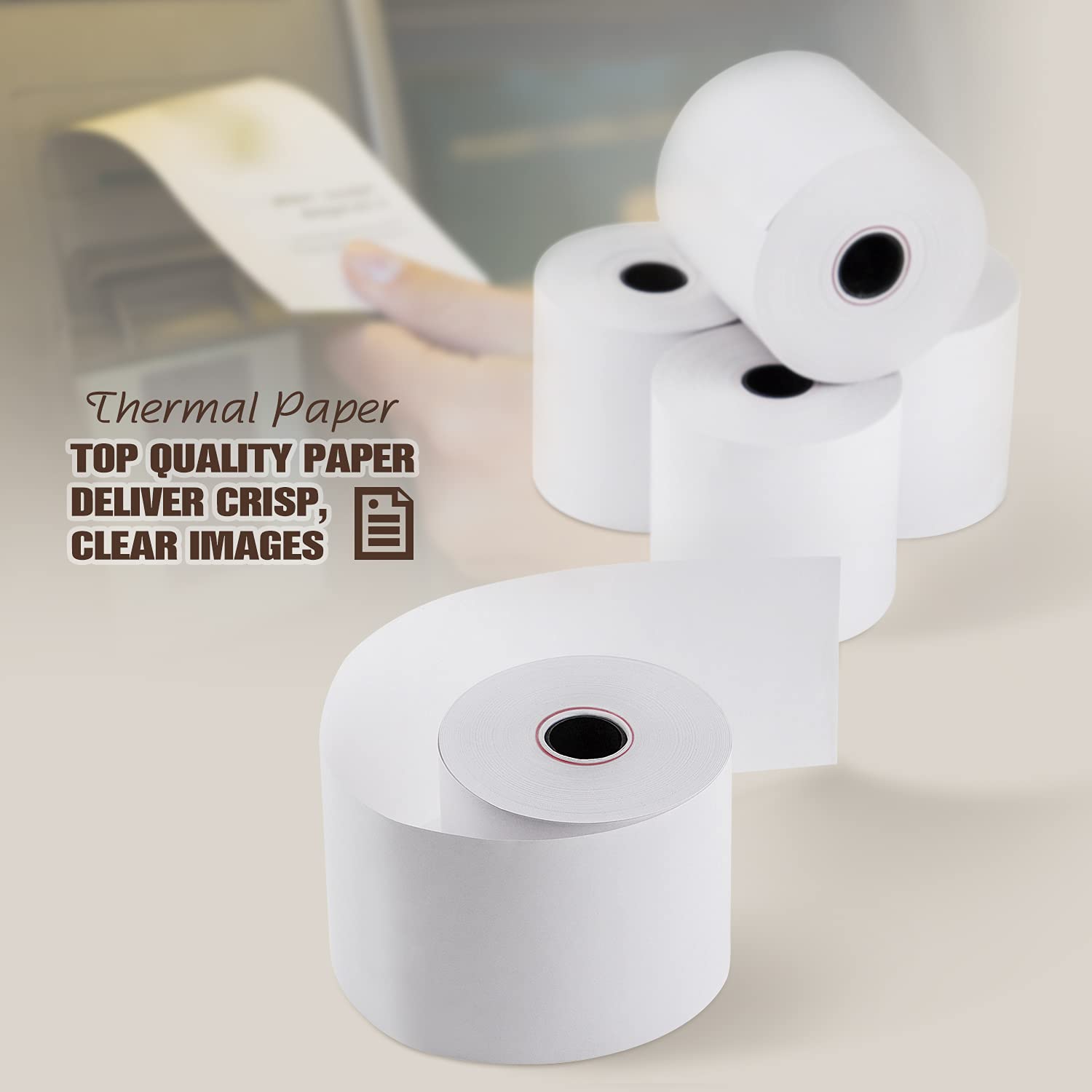 TK Thermal King, 2-1/4" x 165' Thermal Paper Cash Register POS Receipt ...