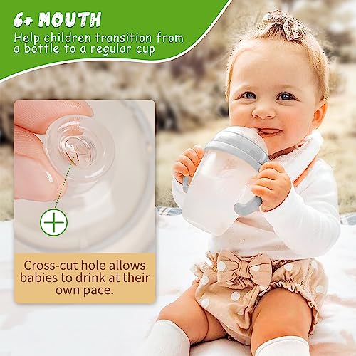 haakaa Gen.3 Silicone Sippy Cup Grey (8oz./250ml) – Baby Straw Cup with ...