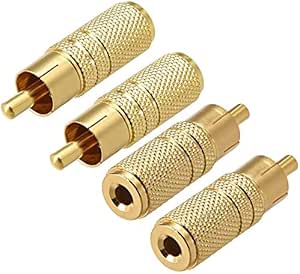 Amazon.co.jp: XYWHPGV RCA Male to 3.5mm Female Connector Stereo Audio Video Adapter Coupler ...