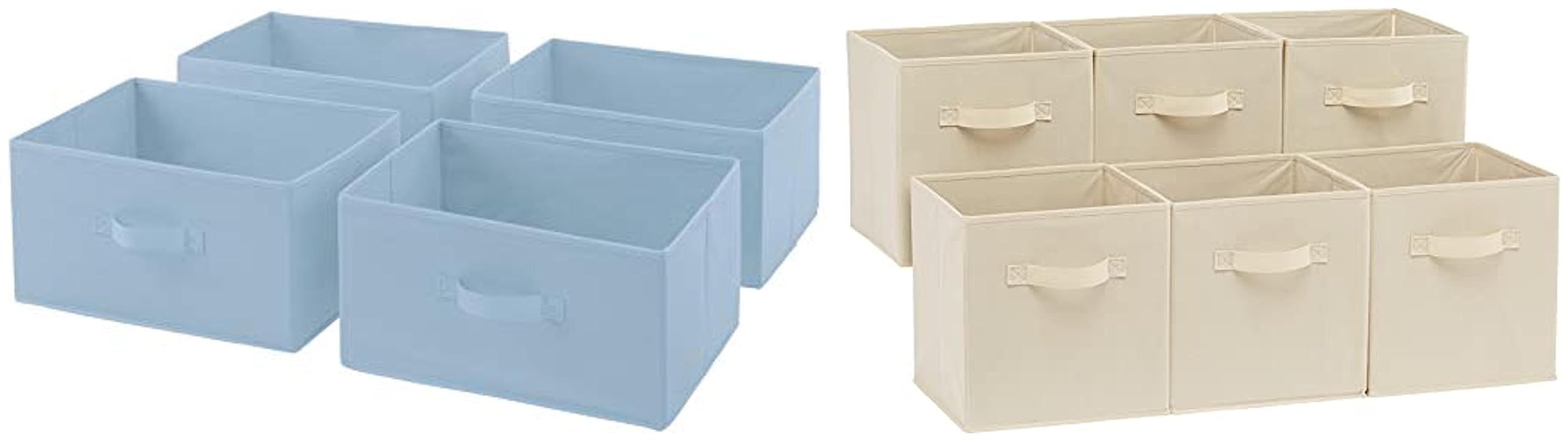 AmazonBasics Square Foldable Storage Cubes (Beige) - 6 Pack ...