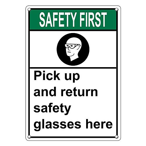 Amazon.com: Weatherproof Plastic Vertical ANSI Safety First Pick Up and ...
