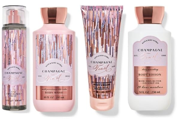 Amazon.com : Champagne Toast Set 4-Piece by BBW Body Mist, Body Wash ...