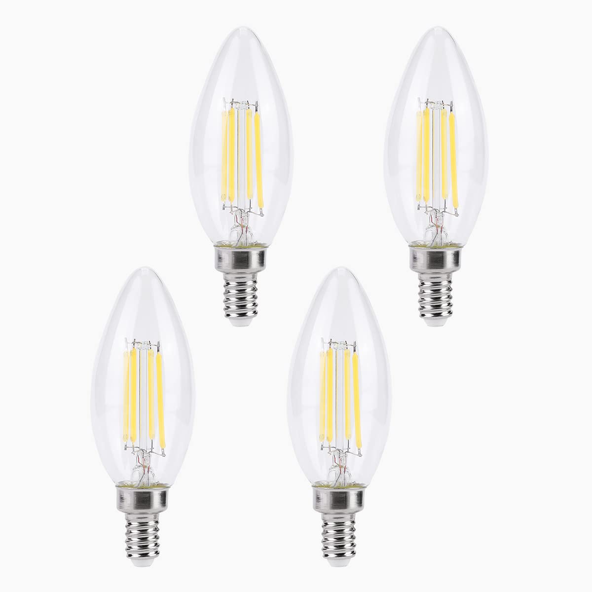 KINUR Dimmable Candelabra led Light Bulbs E12 4 Watt (40 Watt ...