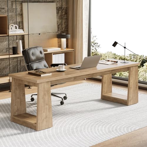 Amazon.com: LITTLE TREE 86.6" Double Home Office Desks, Two Person Desk ...