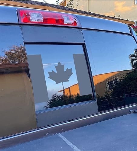 Rear Middle Window Canada Flag Decals, Universal Matte Black Canada ...
