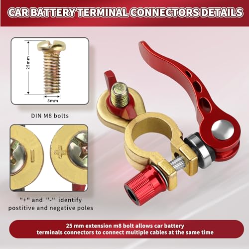 Snapklik.com : Battery Terminal Connectors 1 Pair, Battery Terminals ...