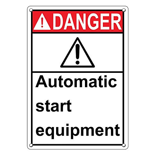 Amazon.com: Weatherproof Plastic Vertical ANSI Danger Automatic Start ...