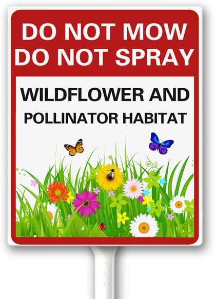 Amazon.com : 4.6"x6" Metal Yard Sign "Do Not Mow, Wildflower And ...